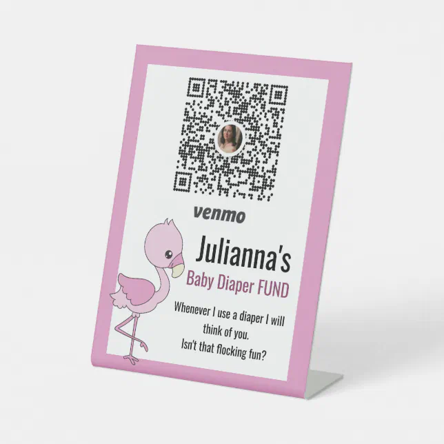 Flamingo Girl | Baby Shower Ideas Pedestal Sign | Zazzle
