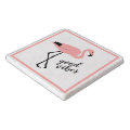 Flamingo Good Vibes Pink Black Cute Marble Trivet | Zazzle