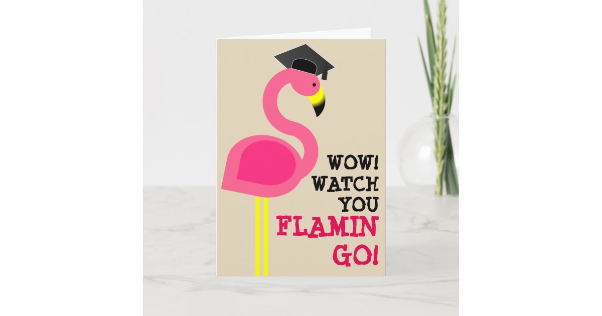Flamingo Grad Graduation Card | Zazzle