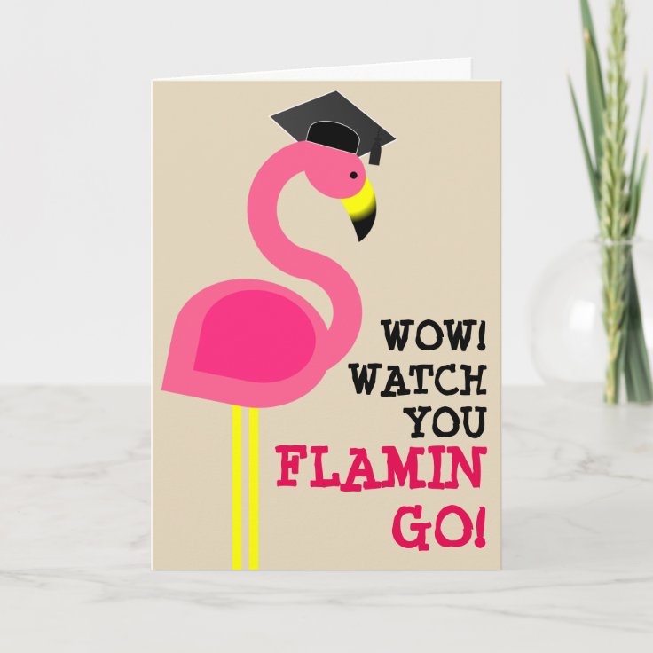 Flamingo Grad Graduation Card | Zazzle