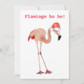 Flamingo ho ho pun watercolor funny Christmas flat Holiday Card | Zazzle