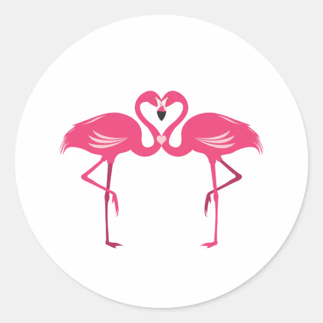 Flamingo Love Classic Round Sticker | Zazzle