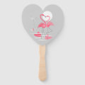 Flamingo Love hand fan heart | Zazzle