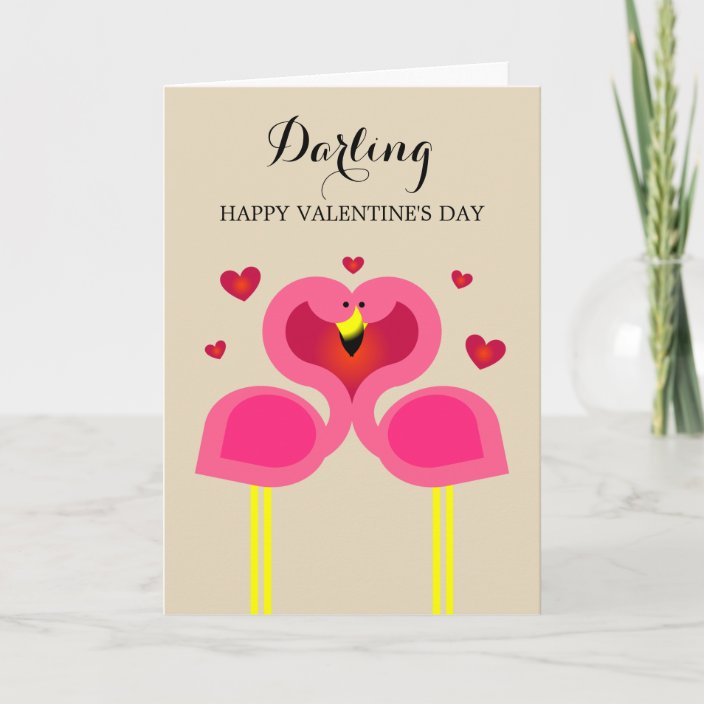 Flamingo Love Personalized Valentines Day Card | Zazzle.com