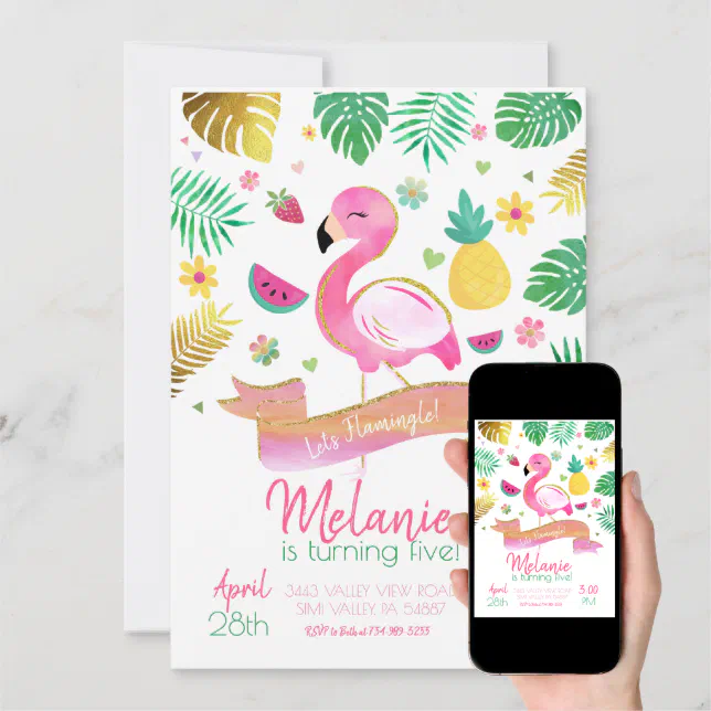 Flamingo Party Invitation, Let's Flamingle Invite | Zazzle