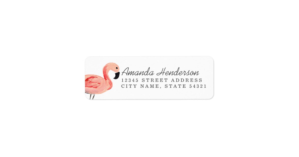 Flamingo Party Label | Zazzle