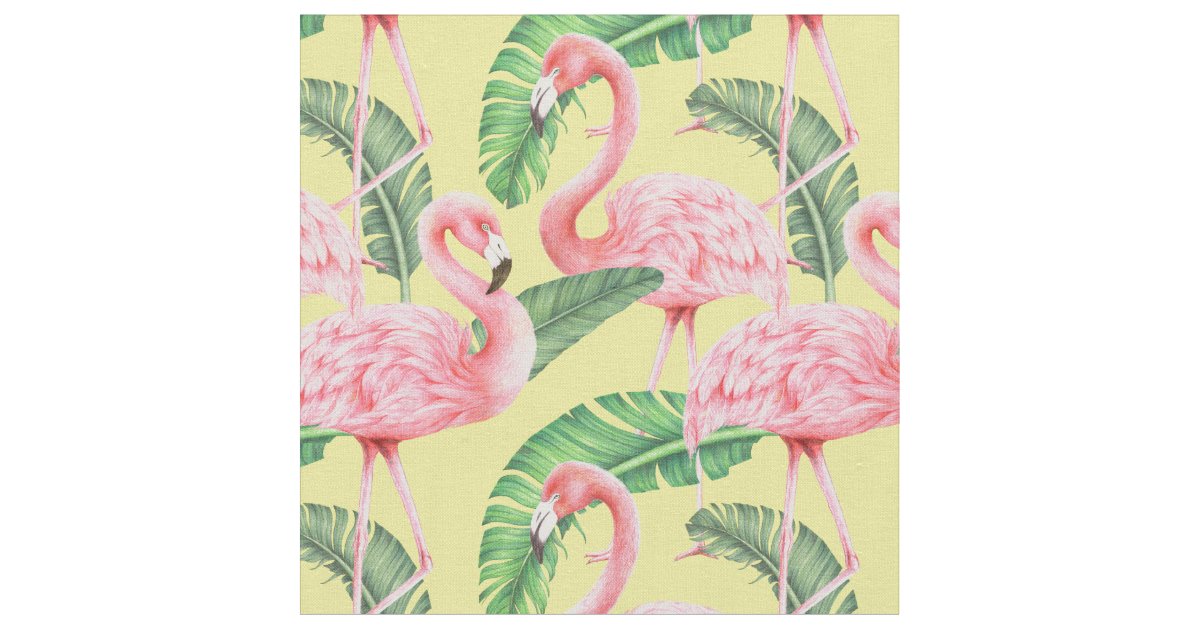 Flamingo pattern fabric | Zazzle