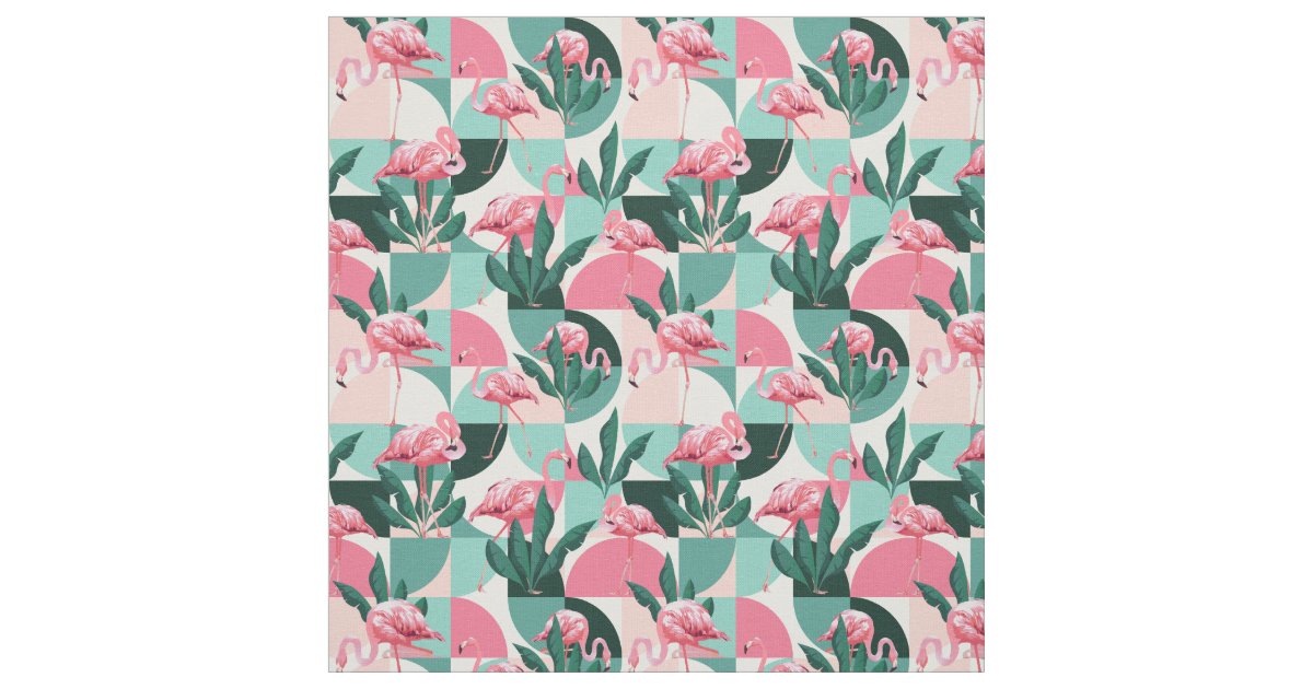 Flamingo pattern fabric | Zazzle