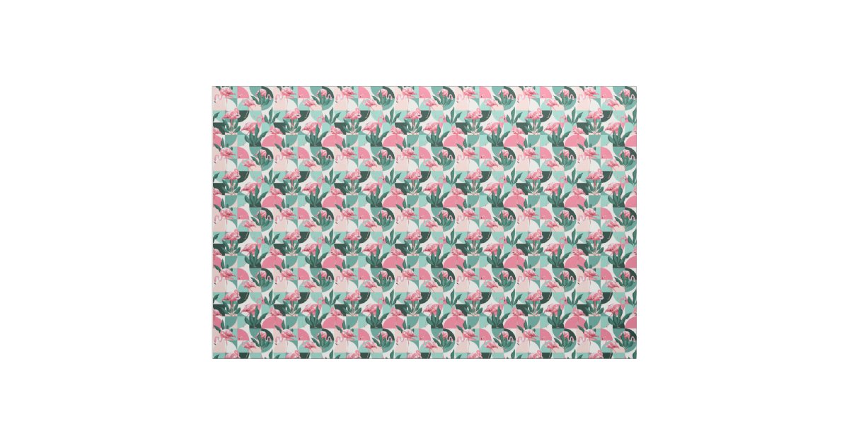 Flamingo pattern fabric | Zazzle