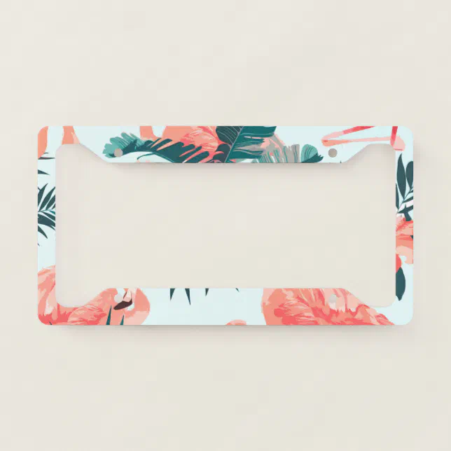 Flamingo Pattern License Plate Frame | Zazzle