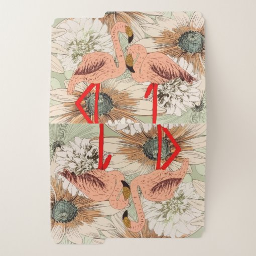 Flamingo Pink Floral Tropical Leaves Glitter File Folder | Zazzle