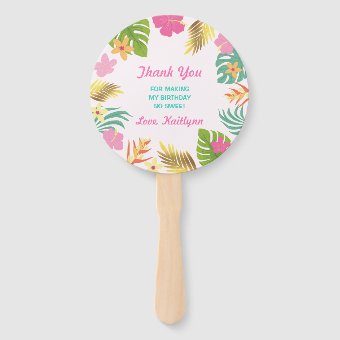 Flamingo Pool Party Hand Fan Flamingo Party Favor | Zazzle