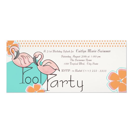 Flamingo Pool Party Invitation | Zazzle.com