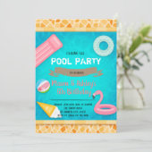Flamingo pool party invitation | Zazzle