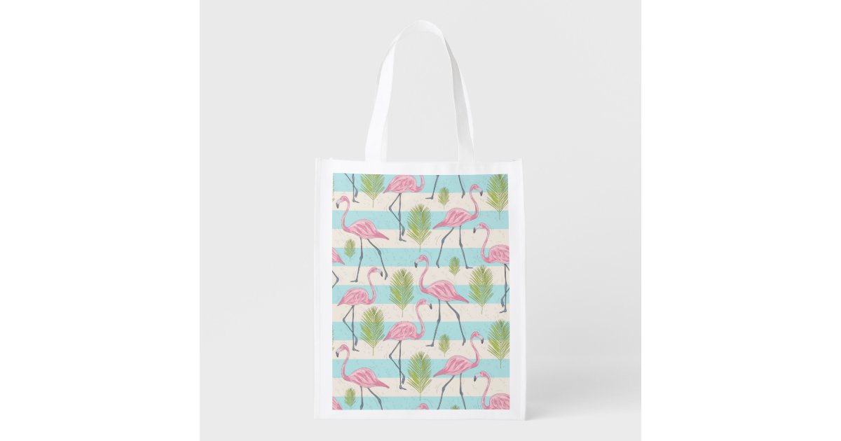 Flamingo Reusable Grocery Bag | Zazzle
