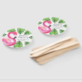 Flamingo Tropical Leaves Baby Shower Party Hand Fan | Zazzle