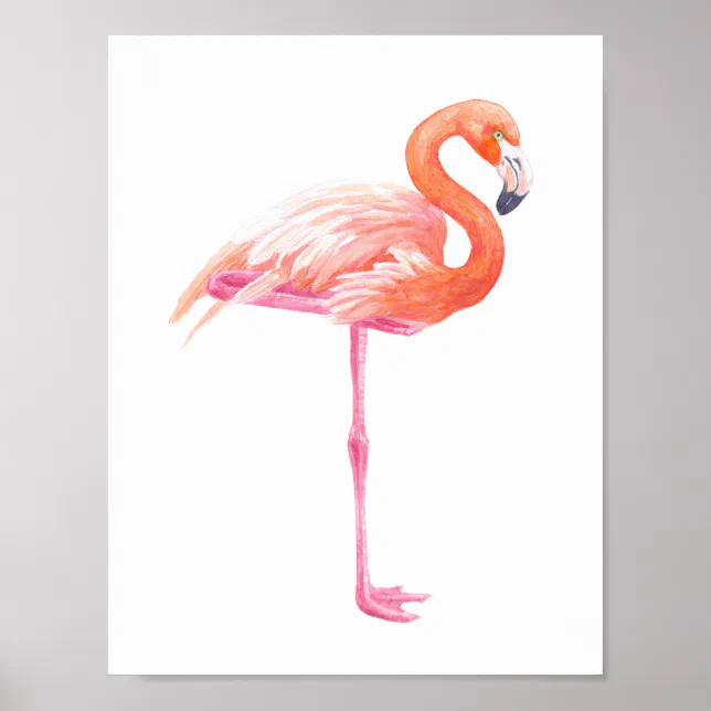 Flamingo watercolor poster | Zazzle