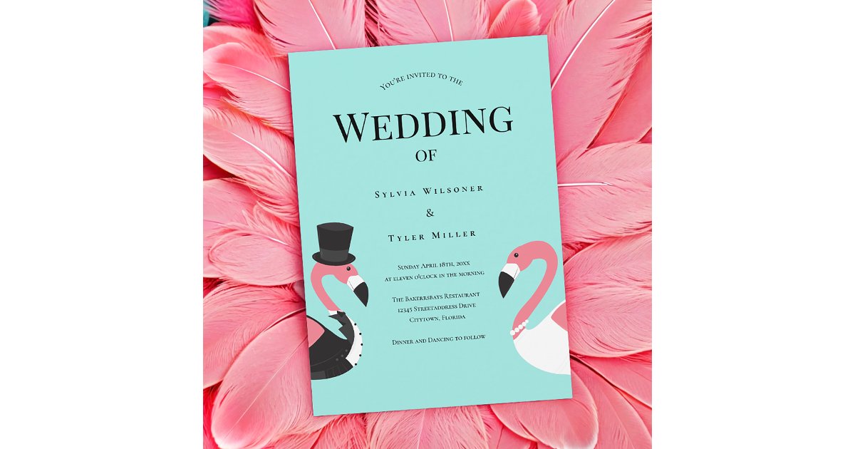 Flamingo Wedding Invitation | Zazzle