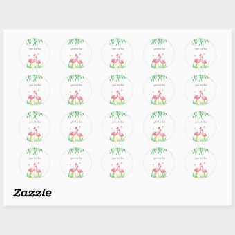 Flamingos Birthday Sticker | Zazzle