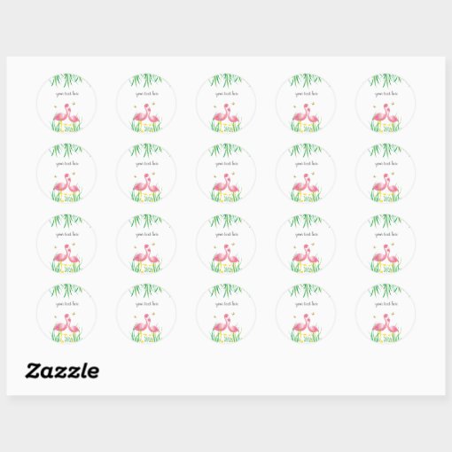 Flamingos Birthday Sticker | Zazzle