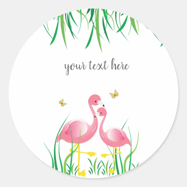 Flamingos Birthday Sticker | Zazzle