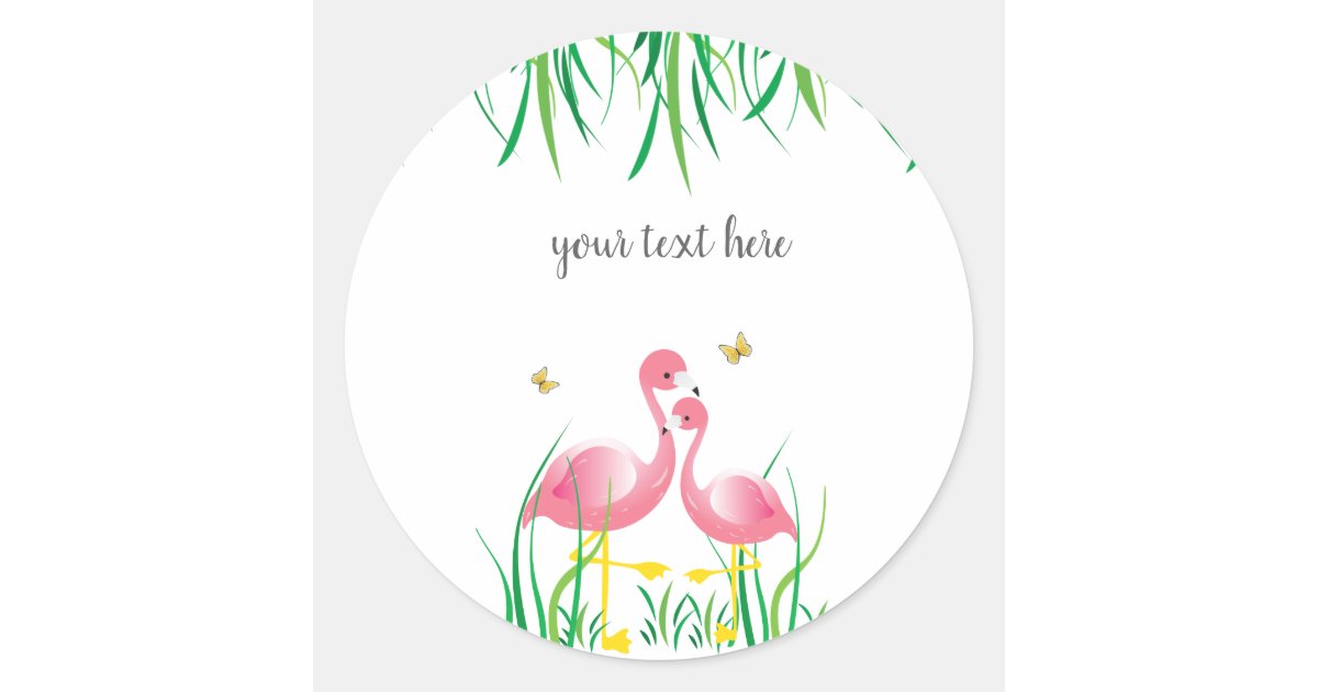Flamingos Birthday Sticker | Zazzle