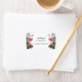 Flamingos & Pineapple | Tropical Flora Label | Zazzle