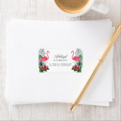 Flamingos & Pineapple | Tropical Flora Label | Zazzle