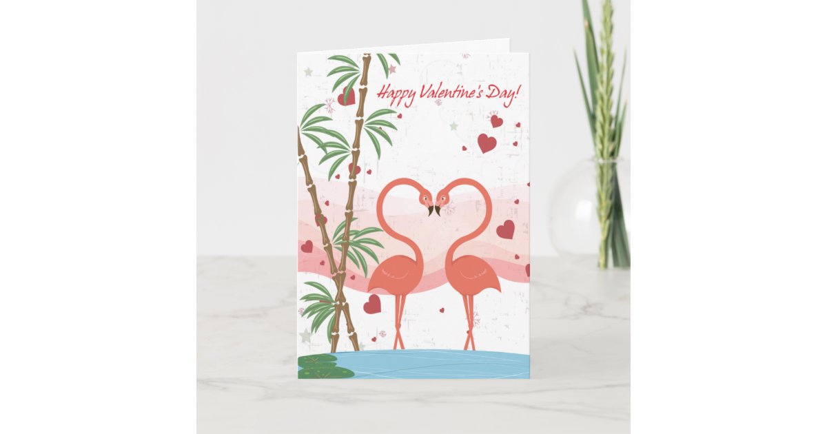 flamingos valentines day card | Zazzle