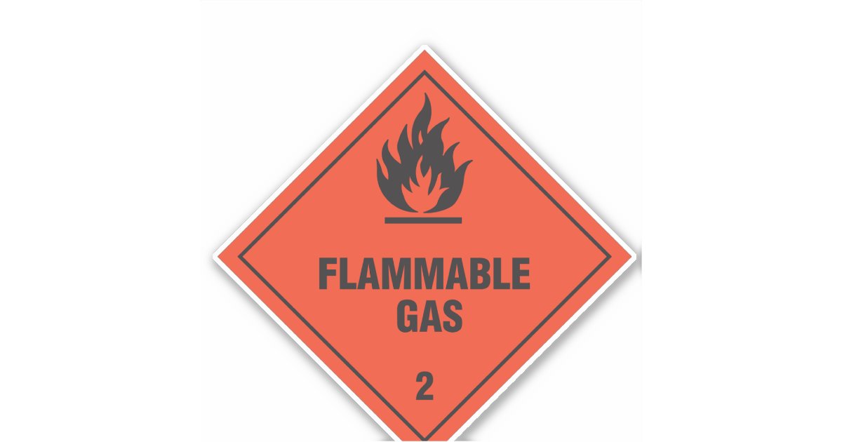 Flammable Gas 2 Label | Zazzle