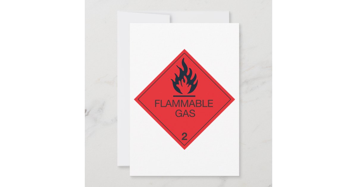 Flammable Gas Safety Label Hazard Warning Sign Invitation | Zazzle