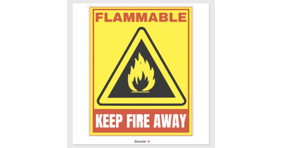 flammable hazard symbol sticker | Zazzle