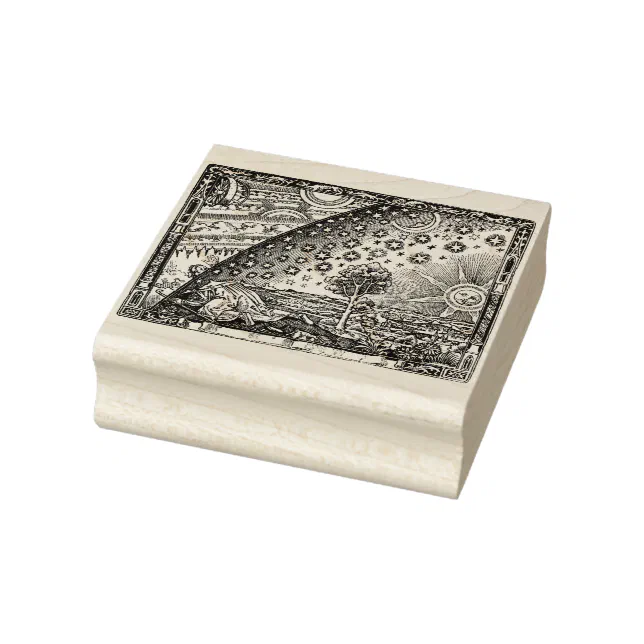 Flammarion Dome Woodcut Engraving Rubber Stamp | Zazzle