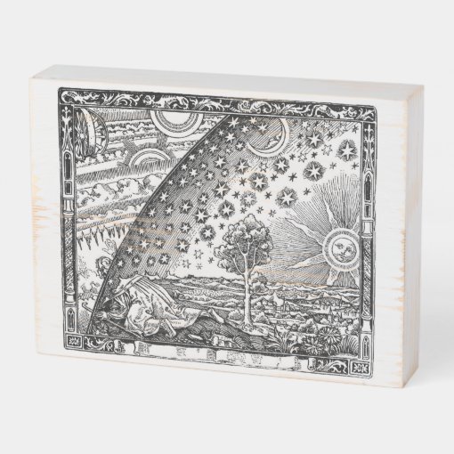 Flammarion Dome Woodcut Engraving Wooden Box Sign | Zazzle