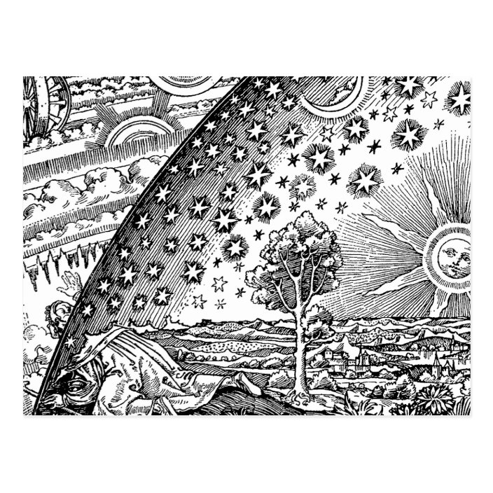 Flammarion Engraving The Sun and the Stars Postcard | Zazzle.com