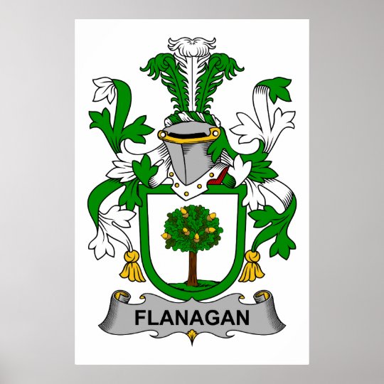 Flanagan Family Crest Poster | Zazzle.com