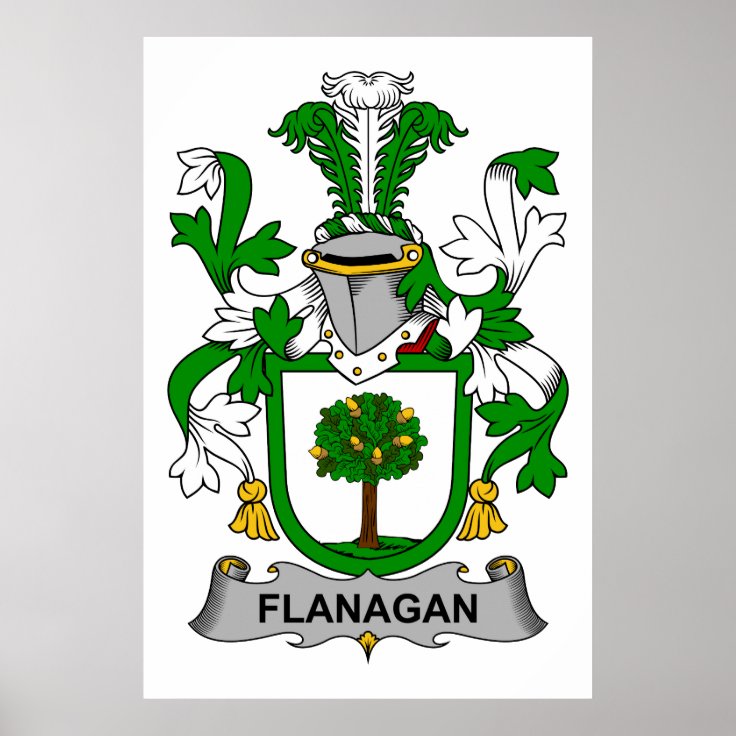 Flanagan Family Crest Poster | Zazzle