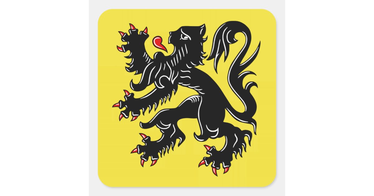 Flanders (Belgium) Flag Square Sticker | Zazzle