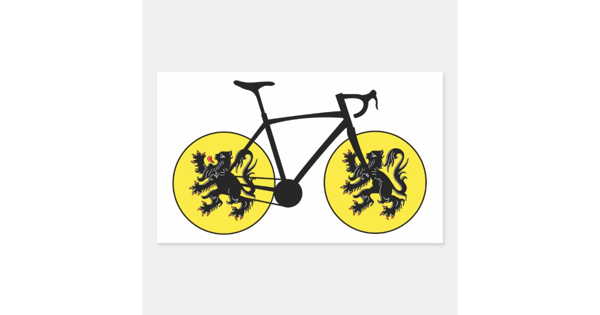 Flanders Flag Cycling Rectangular Sticker | Zazzle