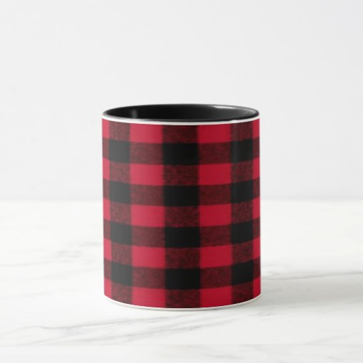 Flannel Buffalo Plaid Red lumberjack texture Mug | Zazzle