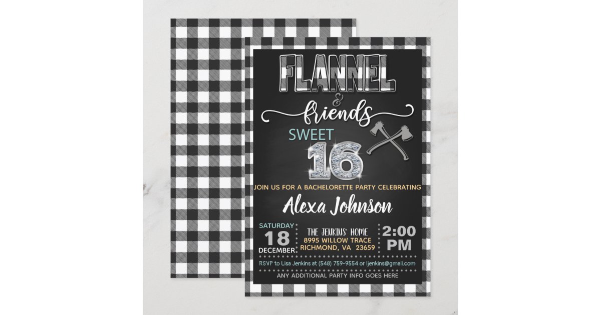 Flannel & Friends Party Invitation - WH | Zazzle