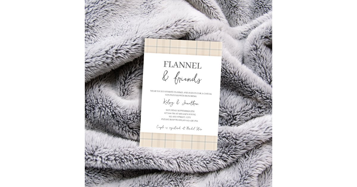 Flannel & Friends Rustic Fall Couples Shower Invitation | Zazzle