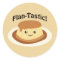 Flantastic! Cute flan Classic Round Sticker | Zazzle