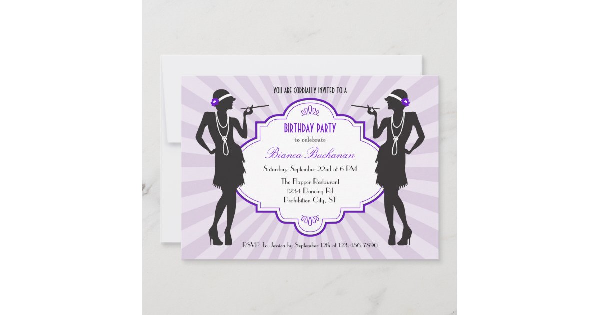 Flapper Birthday Party Invitation | Zazzle