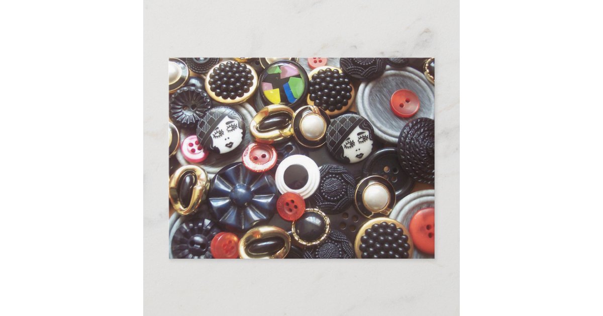 Flapper Button Collage Postcard | Zazzle