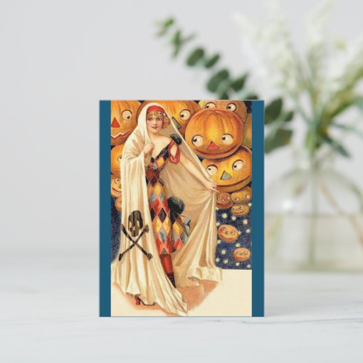 Flapper girl Halloween Postcard | Zazzle