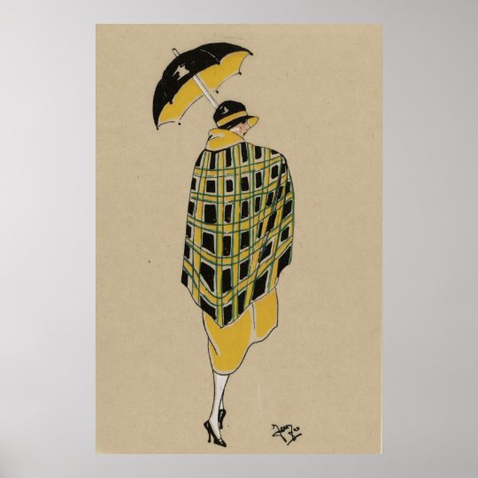 Flapper Girl In The Rain Poster | Zazzle.com