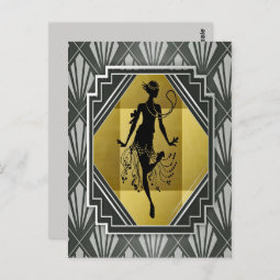 flapper girl postcard | Zazzle