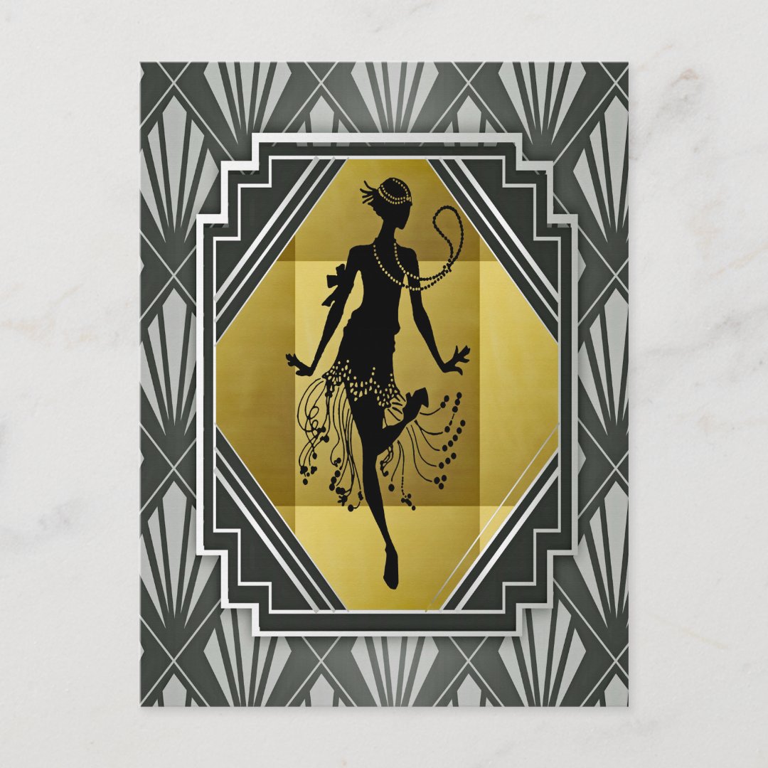 flapper girl postcard | Zazzle