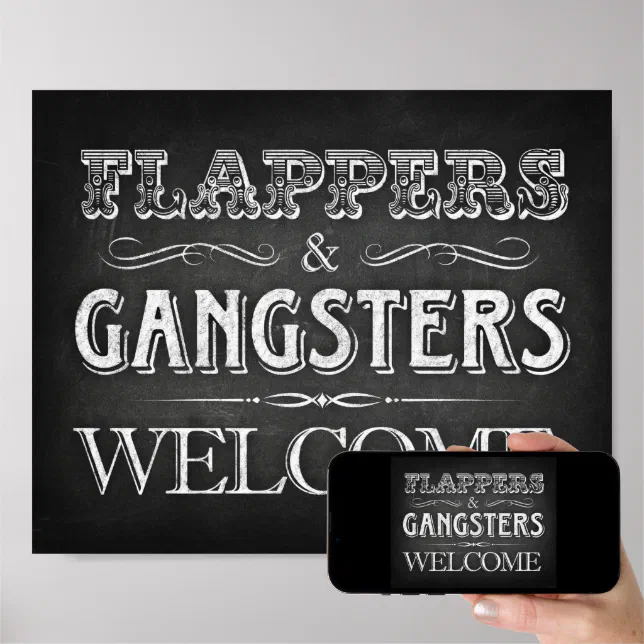 FLAPPERS GANGSTERS WELCOME Party Sign | Zazzle